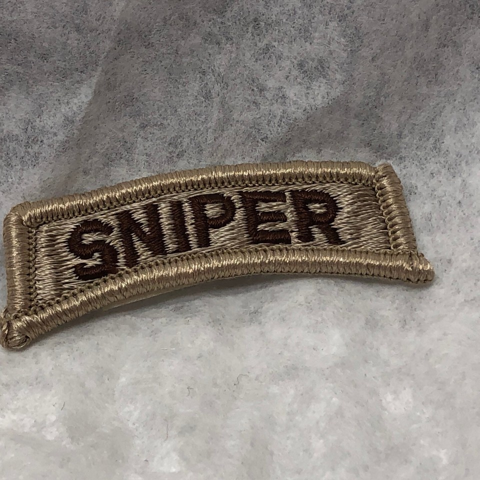 Military Patch Badge Sniper Tab Tan Edge | eBay