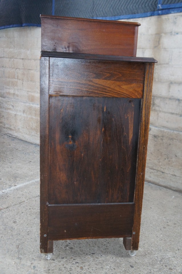 Antique Victorian Carved Walnut Step Back Dresser Chest Marble Glovebox ...