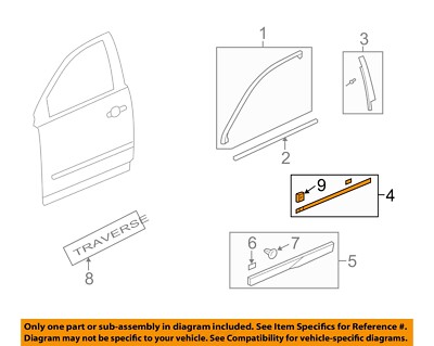 GM OEM 09-17 Acadia Limited Front Door Exterior Trim-Side Molding ...