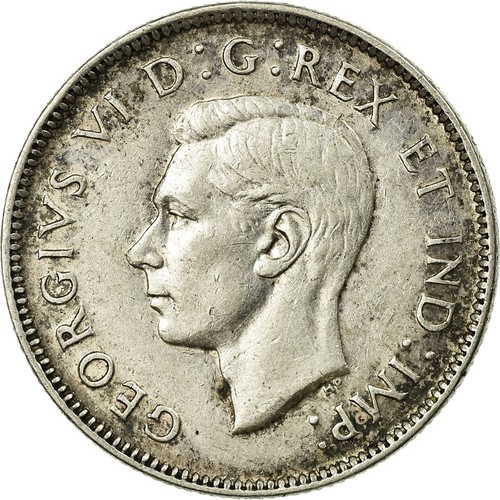 Münze, Kanada, George VI, 25 Cents, 1947, Royal Canadian Mint, Ottawa ...