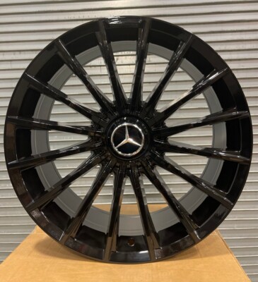 (SET4) 20" STAGGERED BLACK AMG STYLE MULTISPOKE WHEELS RIMS FIT ...