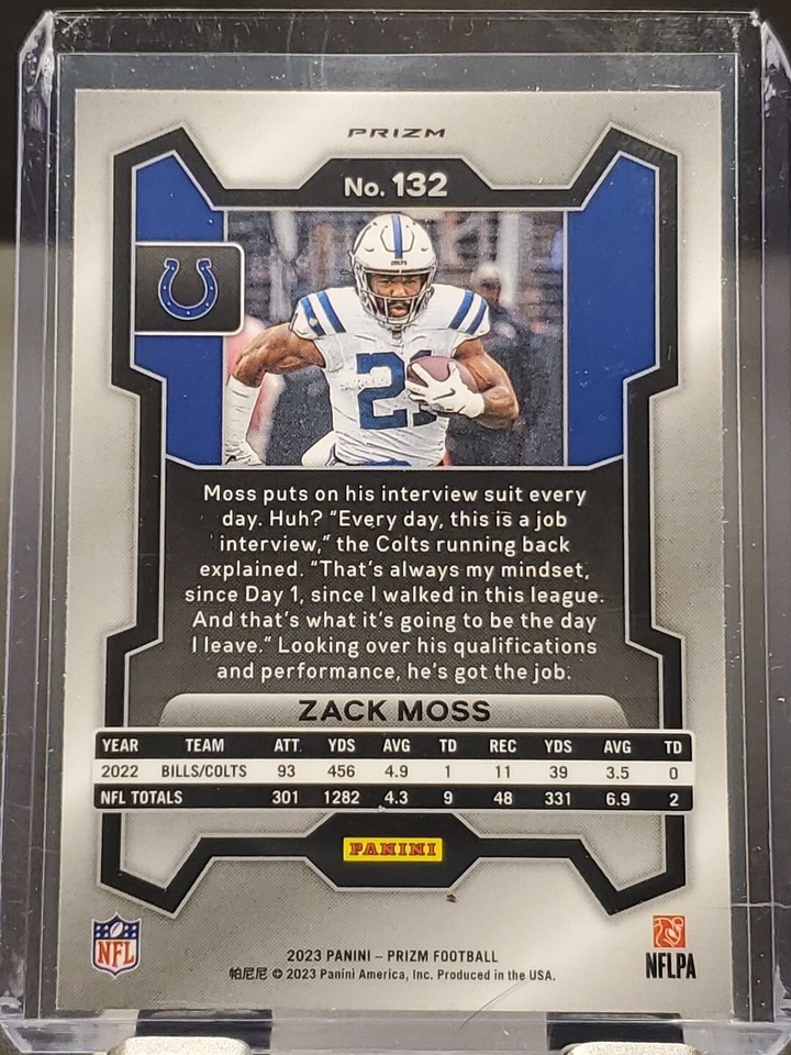 2023 Panini Prizm Zach Moss Green Wave #132 Indianapolis Colts | eBay