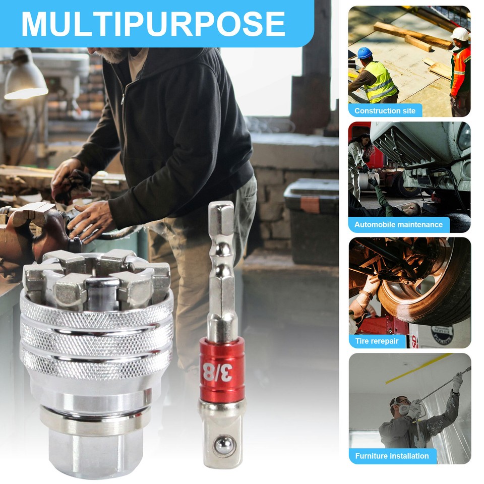 Brand New 10-19mm Universal Socket Tool Adjustable Multifunction Wrench ...