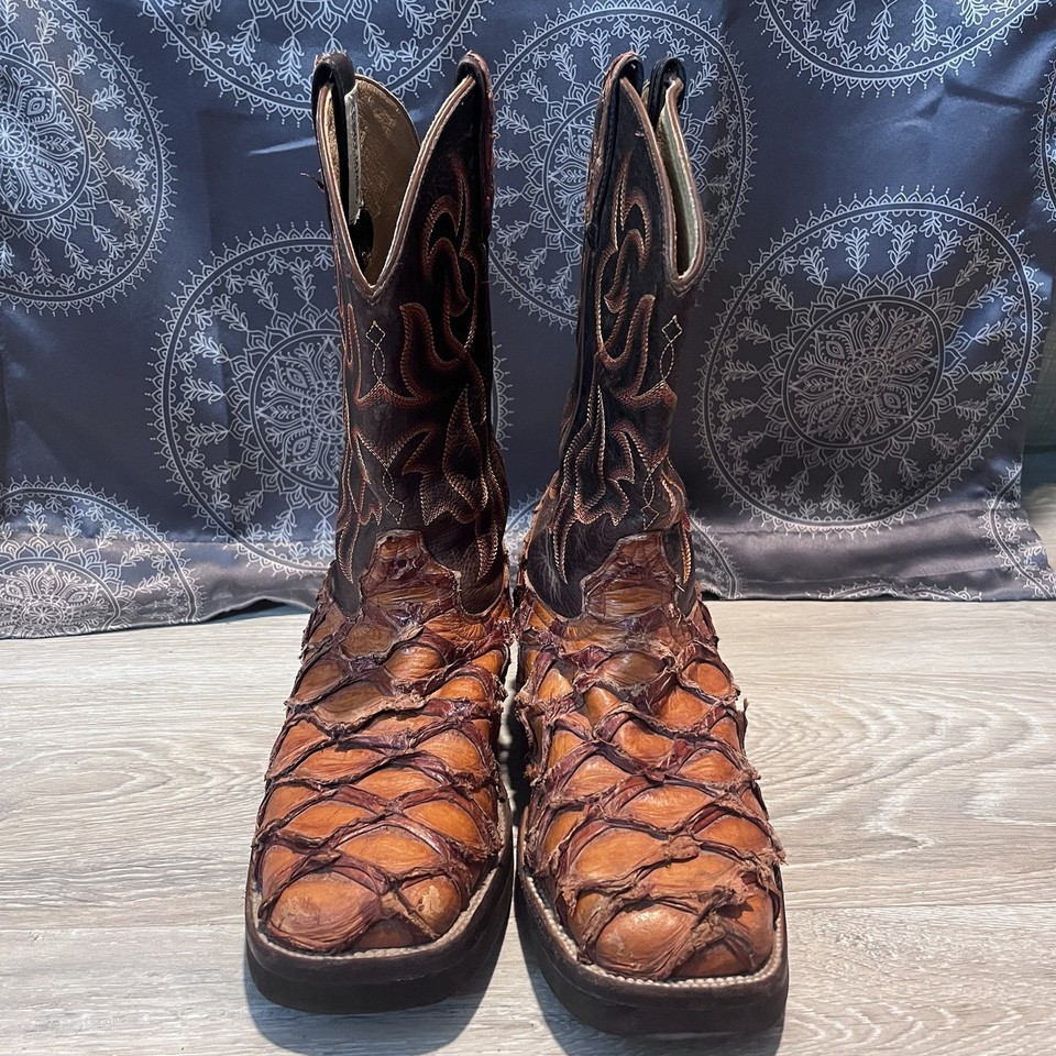 CODY JAMES MEN'S EXOTIC PIRARUCU WESTERN BOOTS - BROAD SQUARE TOE SIZE 10D | eBay