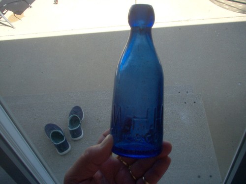 COBALT W H H CHICAGO ILL BLOB SODA 1860S ....W MC CULLY & CO | eBay