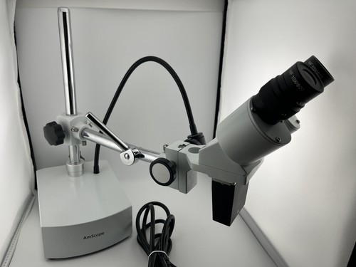 AmScope SE400 10X LED Binocular Stereo Microscope Boom Arm with ...
