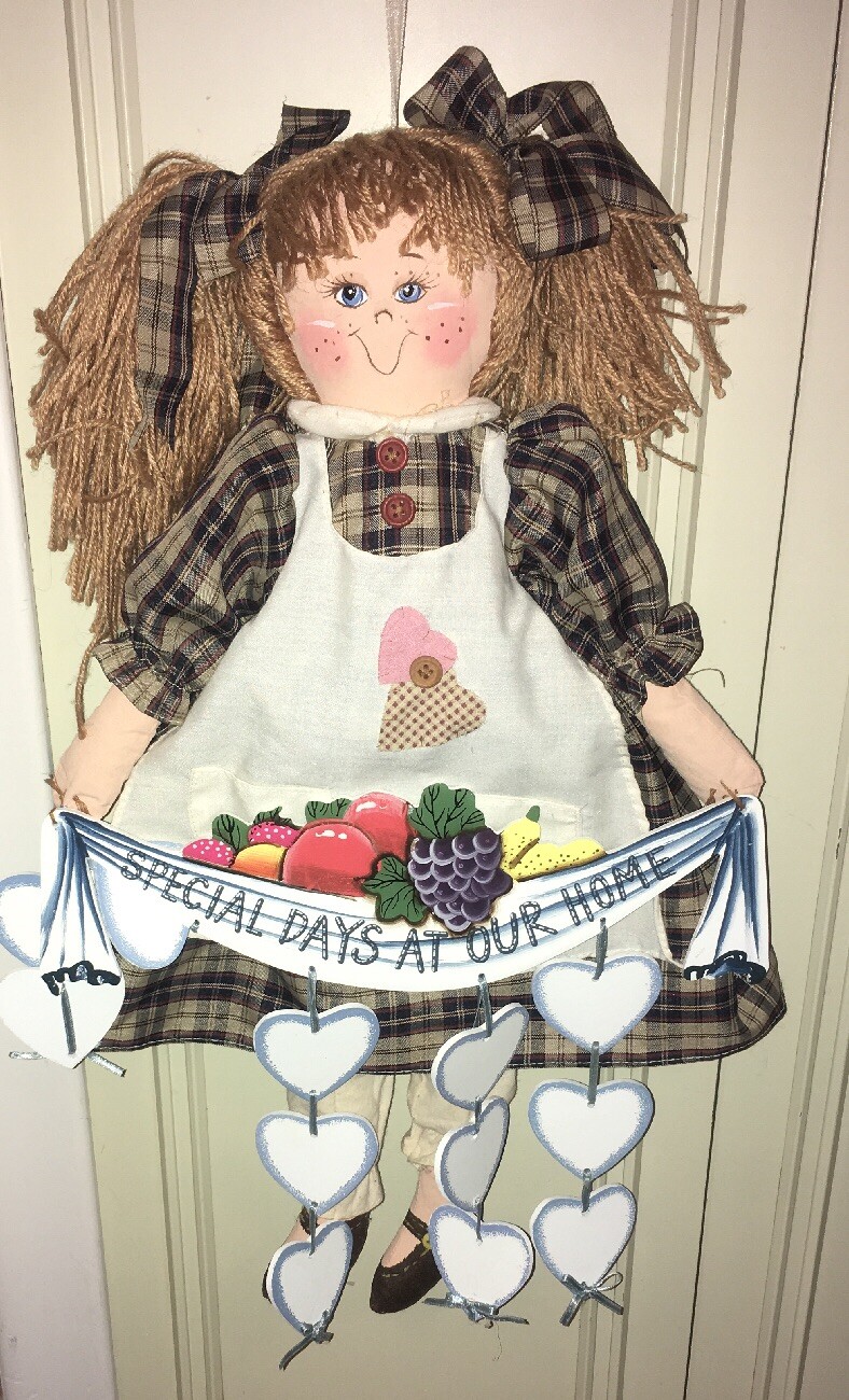 New~NIP~SPECIAL DAYS AT OUR HOME Fabric Doll~You Write On Dates~House ...