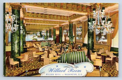 Vintage Postcard Willard Room Dining Restaurant Cocktail Lounge ...