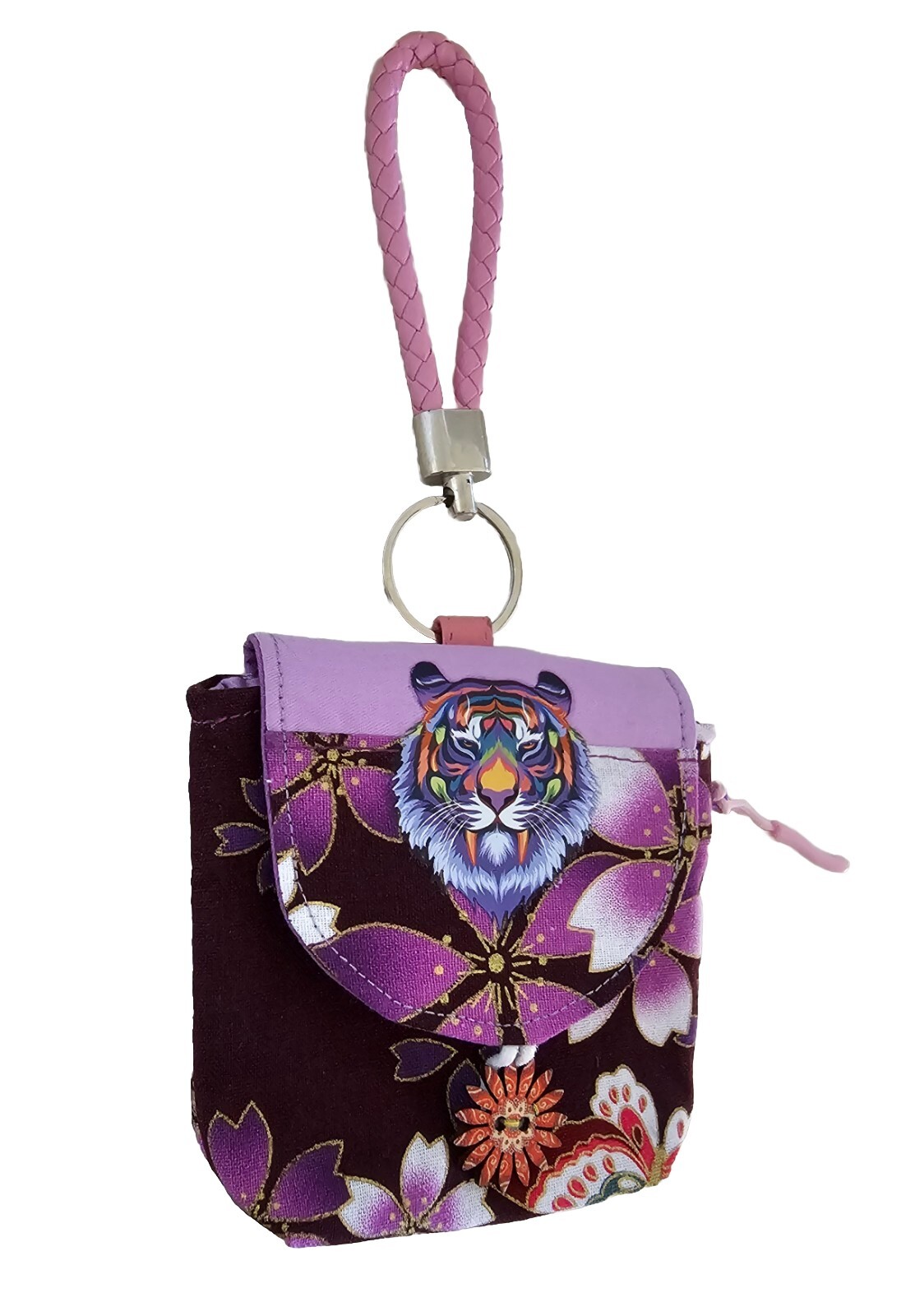 Handmade Unique Zip Card And Coin Purse Key chain Wallet Wild Animal ...