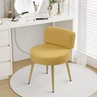 Yellow Dressing Table Stool Makeup Bench Chair Linen Padded Cushion ...