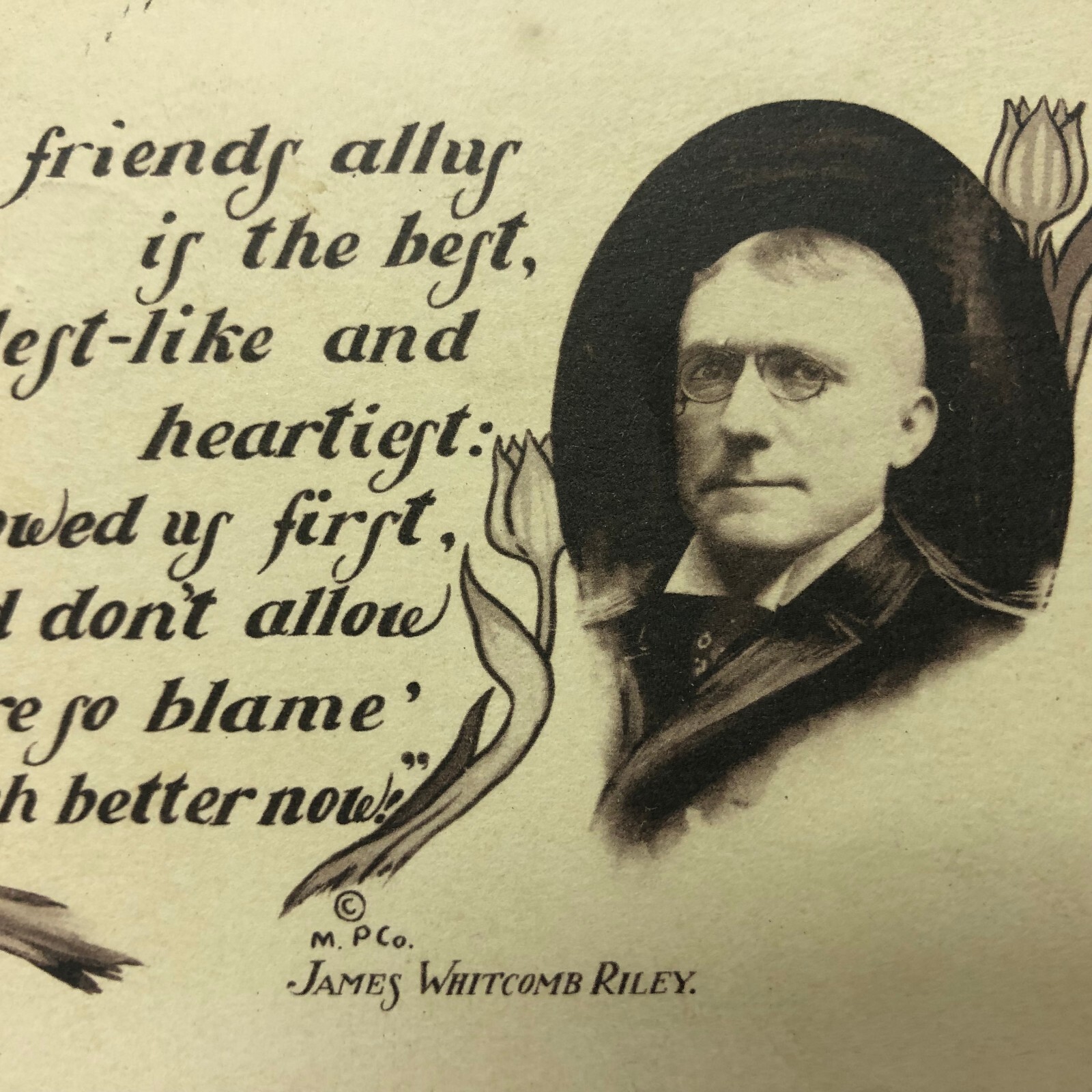 Vintage 1913 Greeting Postcard Poem by James Whitcomb Riley | eBay