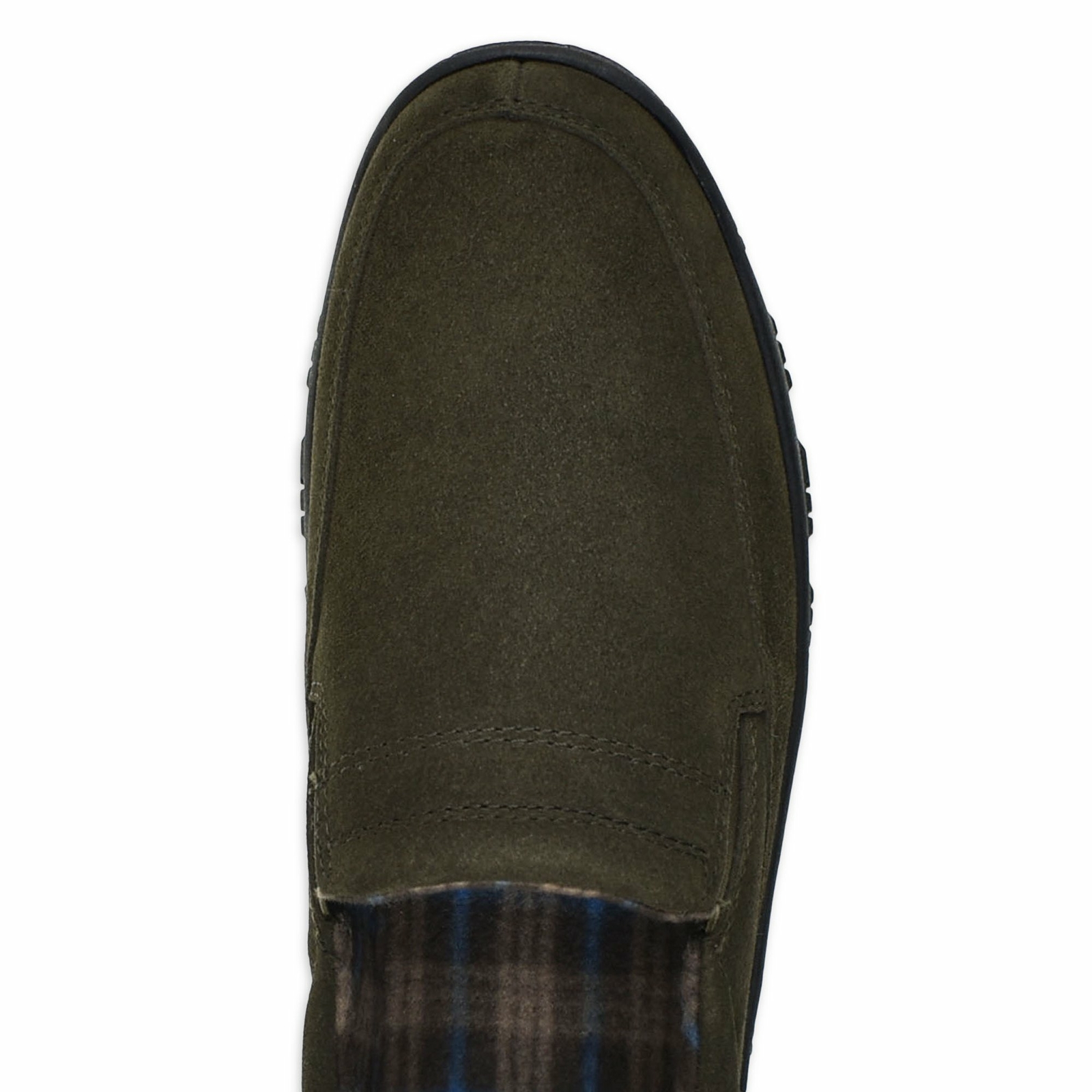 George Men's Brown or Olive Genuine Suede Rugged Slip-on Slippers Shoes ...