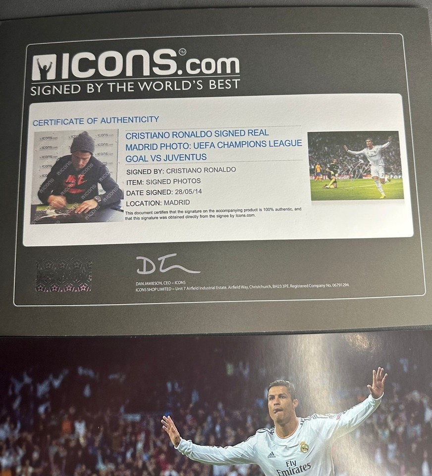 CRISTIANO RONALDO CR7 Real Madrid HAND SIGNED AUTOGRAPHED PHOTO iCON ...