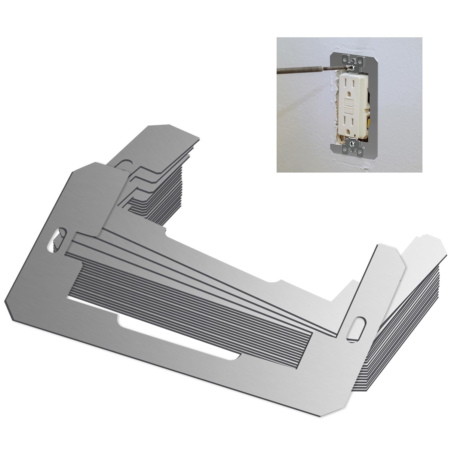 Wall Plate Spacer, Electrical Outlet Spacers Shims, Metal Flush Fit ...