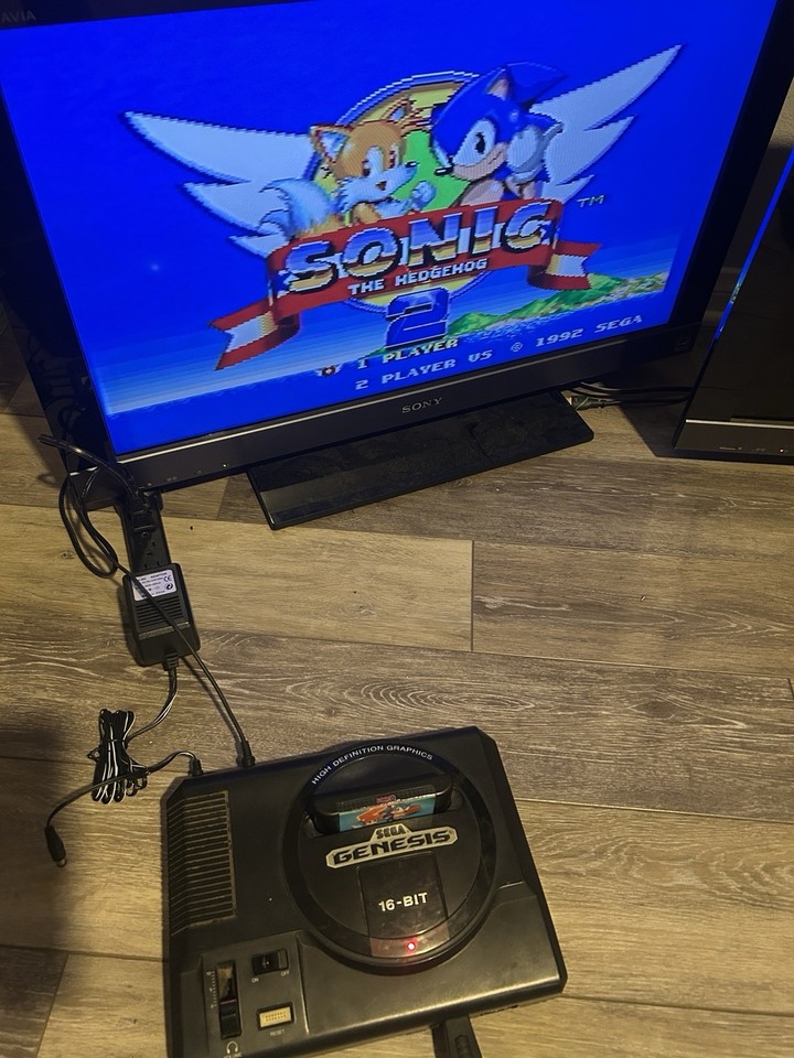 Sega Genesis 16-Bit Console Power Supply w/ Games & Controller MK-1601 ...