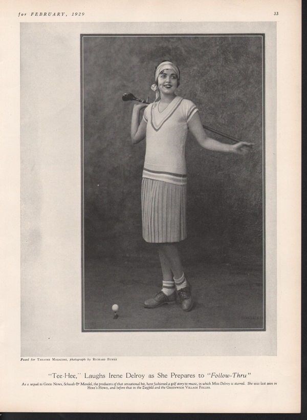 1929 FOLLOW THRU IRENE DELROY GOLF SPORT MOVIE STAR ACTRESS BURKE PRINT ...