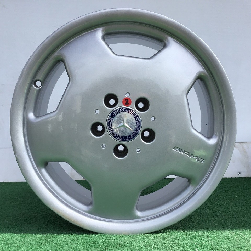MERCEDES BENZ AMG W202 MONOBLOCK 17" GENUINE FACTORY OEM SILVER WHEELS ...