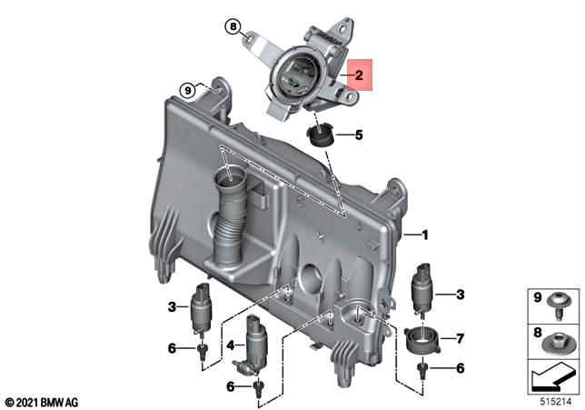 Genuine BMW I I20 IX xDrive40 xDrive50 Washer fluid cover housing ...