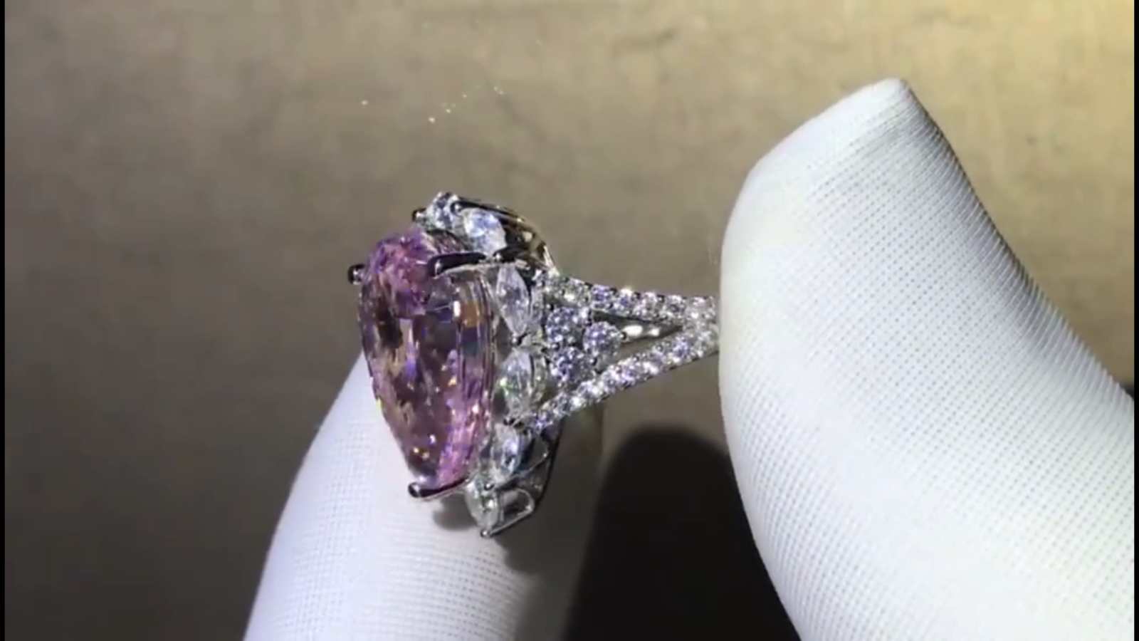 9 Ctw Pink Diamond Engagement Ring Pear Cut in 925 Silver Non Tarnish ...