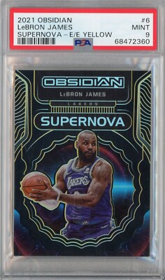 2021-22 Panini Obsidian LeBron James /10 Yellow Electric Etch Supernova ...