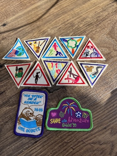 Girl Scout Brownies Badge Patch Lot of 12 Mostly Triangles Not used | eBay