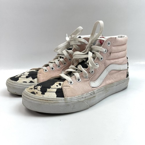 Vans Sk8 Hi-Top Cow Pattern Pink Skateboarding Sneakers Shoes Size M8 ...