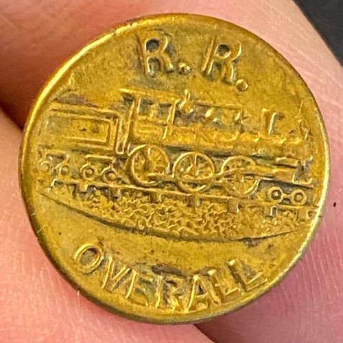 "R.R. Overall" (The Niagara Overall Co ?) Railroad Brass Uniform Button ...