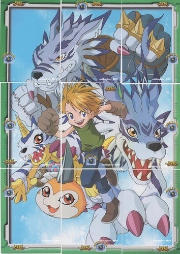 JAPAN DIGIMON ADVENTURE 9 CARD PUZZLE SET - MATT TSUNOMON GABUMON ...