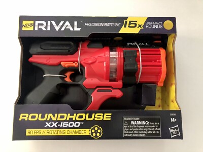 Nerf Rival Roundhouse XX-1500 Red Blaster with 15 High-Impact Rounds ...