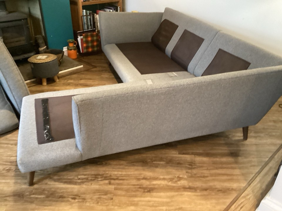 French Connection Zinc Corner Sofa, Grey Fabric, Left Facing, Good ...