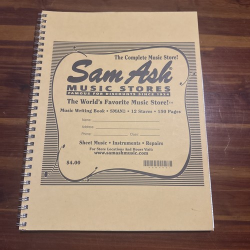 Vintage Sam Ash Stave Paper Music Book | eBay