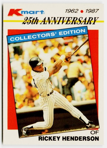 Rickey Henderson 1987 Topps Kmart 25th Anniversary Stars of the Decades ...
