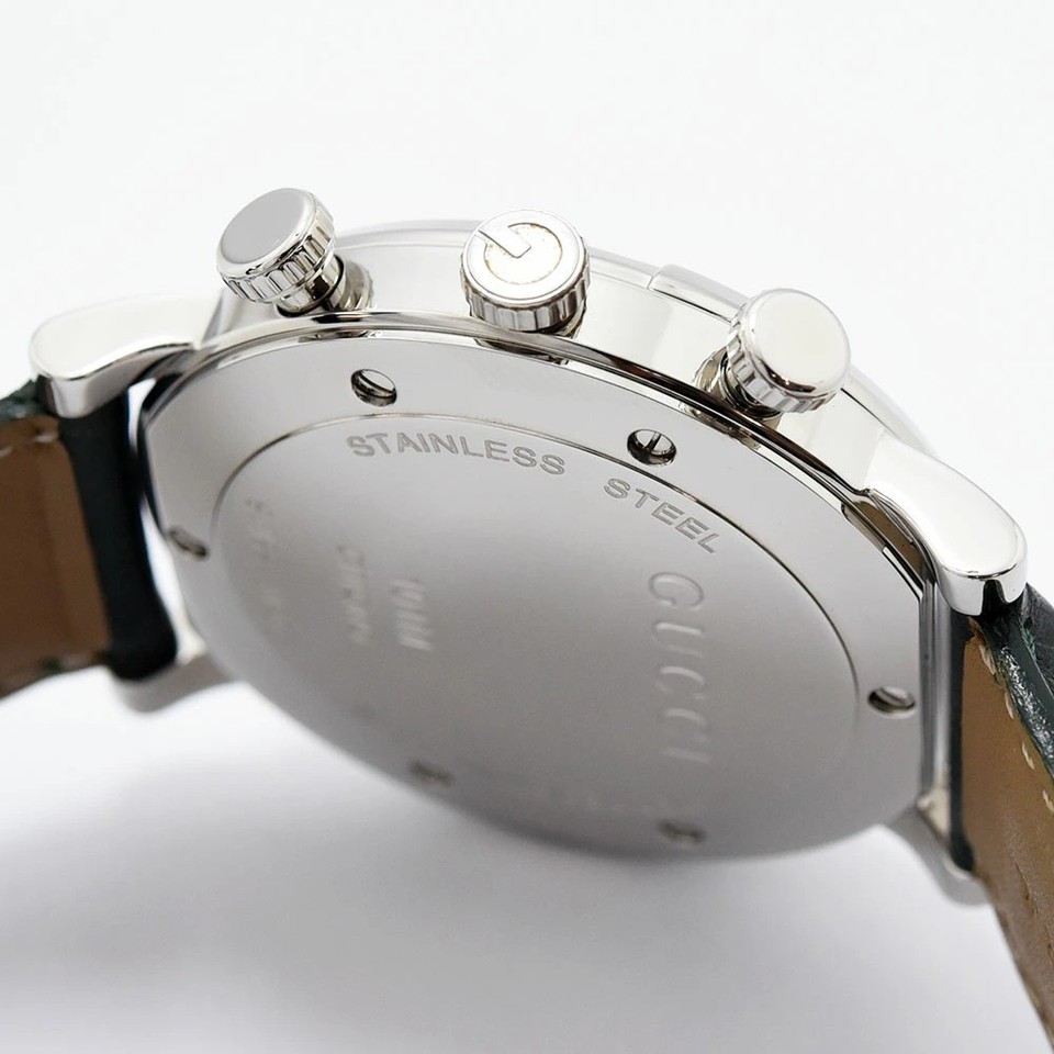 Gucci Watch Men s GUCCI 101M Chronograph Quartz Diamond SS Stainless Steel Leath | eBay Australia
