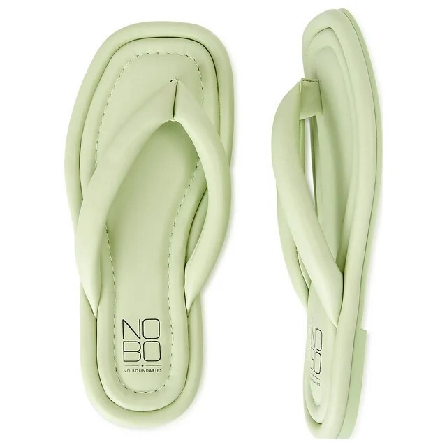 No Boundaries (NOBO) Women's Mint Puffy Thong Flip Flop Sandals Size ...
