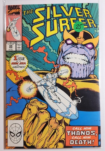 Silver Surfer #34 High Grade Marvel Return of Thanos Galactus Marvel ...