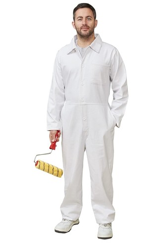 FFJ Painters Boiler Suit Decorators Cotton Drill Overalls Coveralls ...