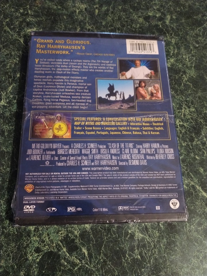 Clash of the Titans (DVD, 1981, 2002) AMAZING DVD Original release ...