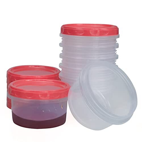 Jucaifu 8 Ounce reuseable small plastic freezer storage container jars ...