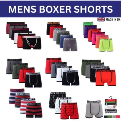12, 6 & 3 Pack Mens Boxer Shorts Multipack Underwear Trunks Cotton ...