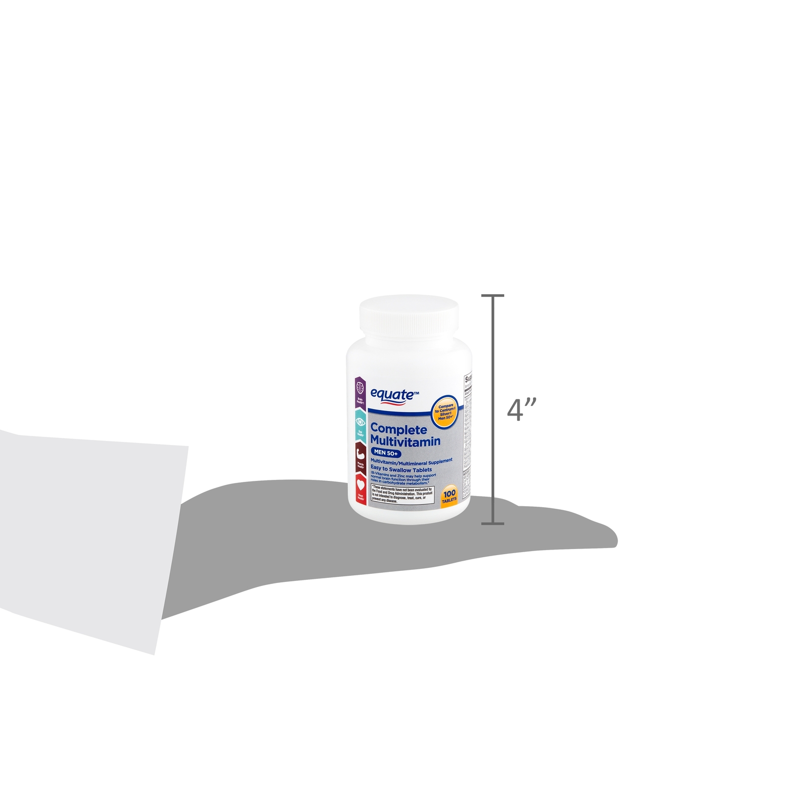 Equate Complete Multivitamin Brain & Heart Health Men 50+ 100 Count 2 ...