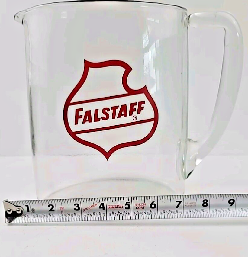 Falstaff Beer Rare Vintage Glass 64 oz Oval Oblong Pitcher St. Louis | eBay