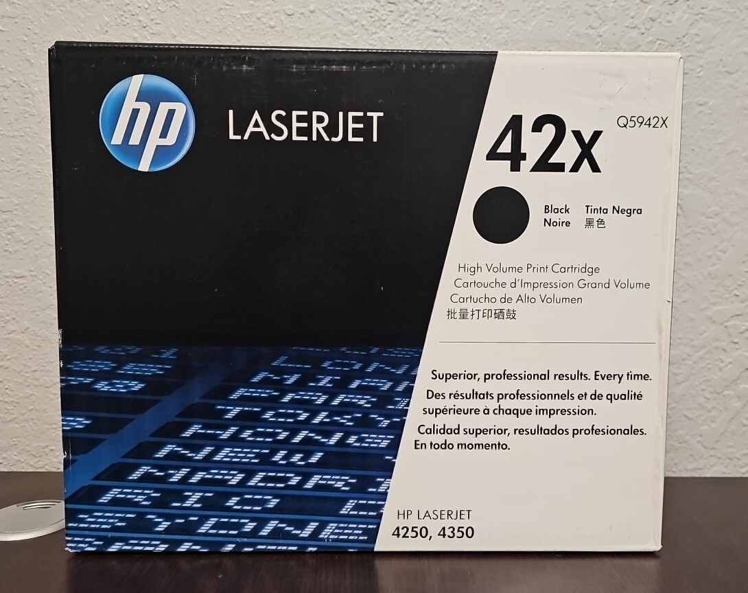 Genuine HP 42X Black Toner Cartridge High Capacity Q5942X - Sealed - Ships Fast | eBay
