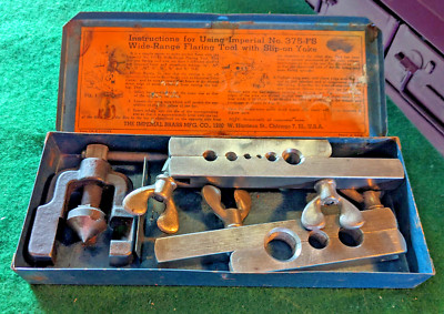 IMPERIAL FLARE TOOL KIT PIPE PLUMBER HVAC KIT SET IN METAL CASE VINTAGE ...