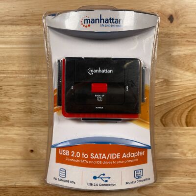 Manhattan Black 3-in-1 Hi-Speed USB 2.0 To SATA/IDE Hard Drive Adapter ...