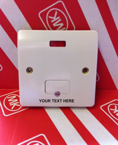 MK ENGRAVED UN SWITCHED FUSED SPUR WITH NEON K377WHI - CHOOSE YOUR ...