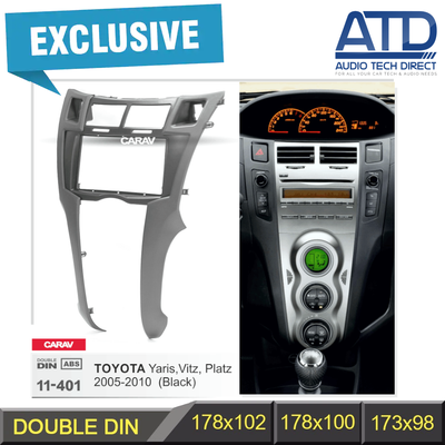 11-401 Double Din Plastic Radio Front Panel for Toyota Yaris Echo Vitz ...