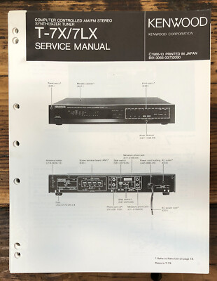 Kenwood T-7X T-7LX Tuner Service Manual *Original* | eBay