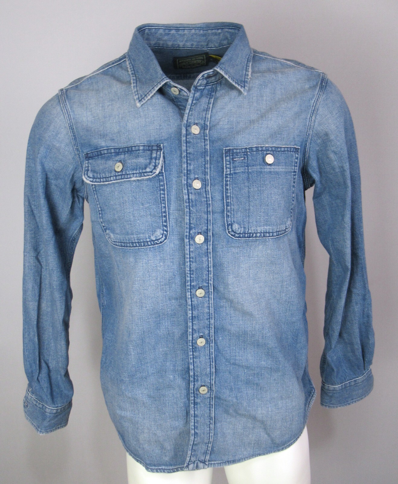 Polo Ralph Lauren Country Denim Shirt Mens Size M Long Sleeve Metal ...