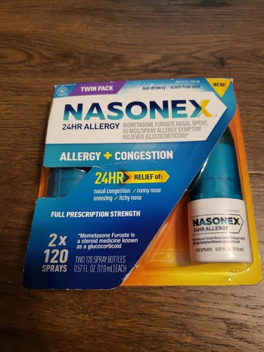 Nasonex 24HR Non Drowsy Nasal Congestion Relief 2X120 Spray 7/24 Scent ...