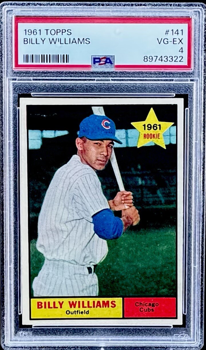 1961 Topps BILLY WILLIAMS ROOKIE CARD (RC) HOF Chicago Cubs PSA 4 VG-EX ...